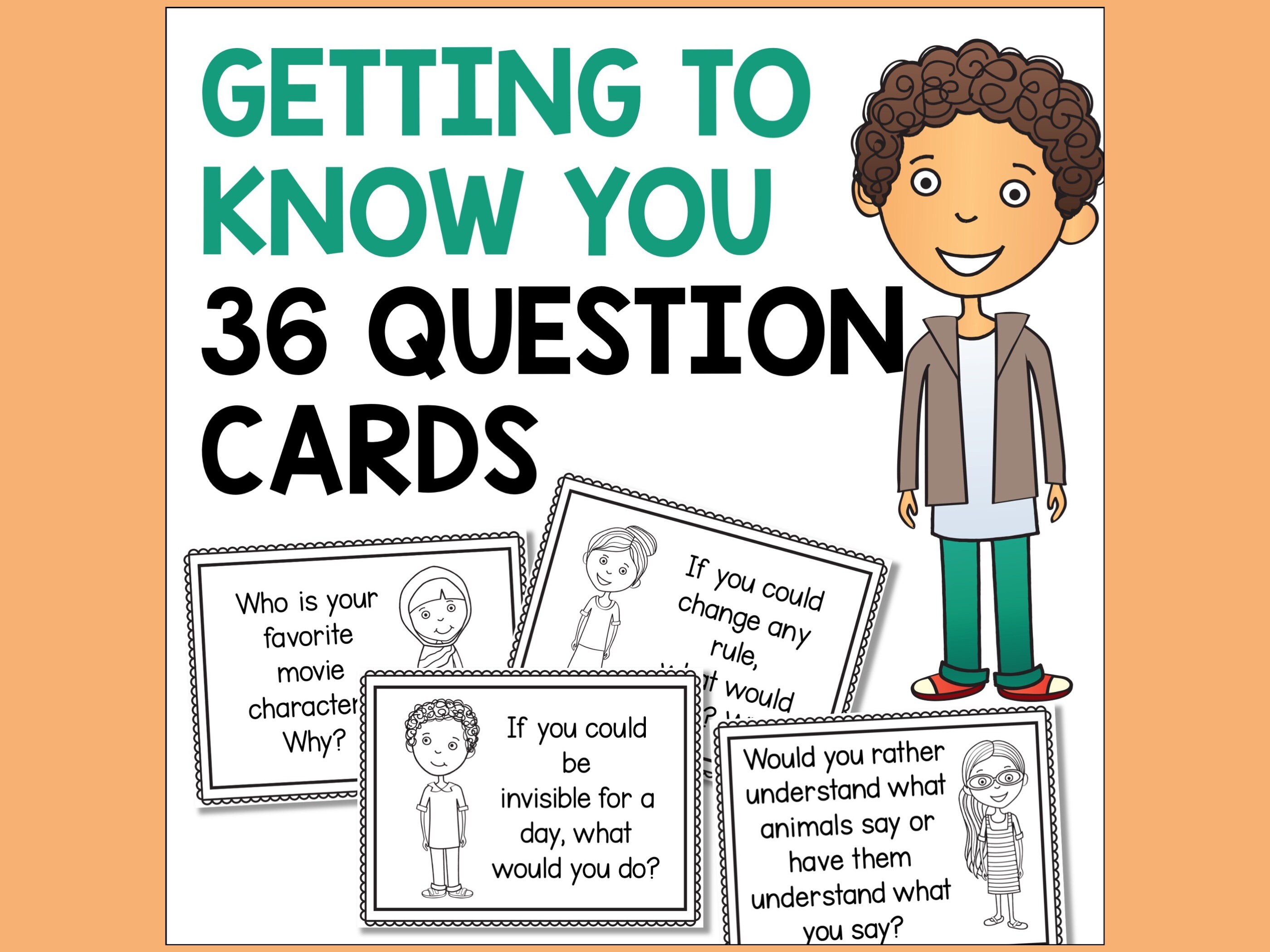 Getting to Know You Question Cards for Back to School, Questions to ...