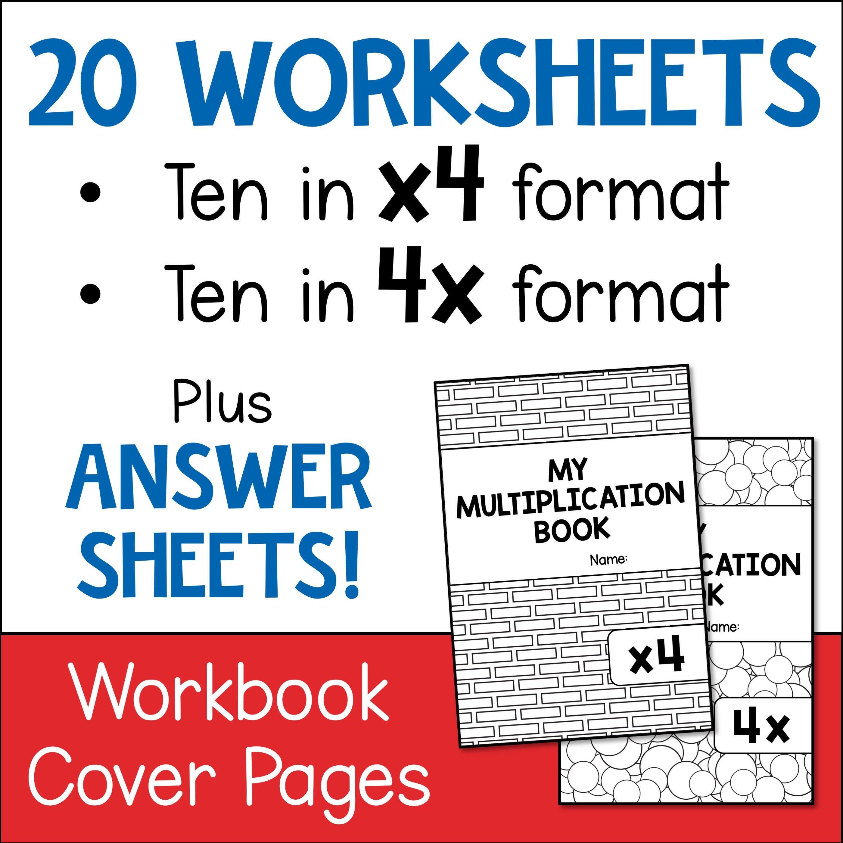 Multiplication Practice Worksheets for 4 Times Table, Printable ...
