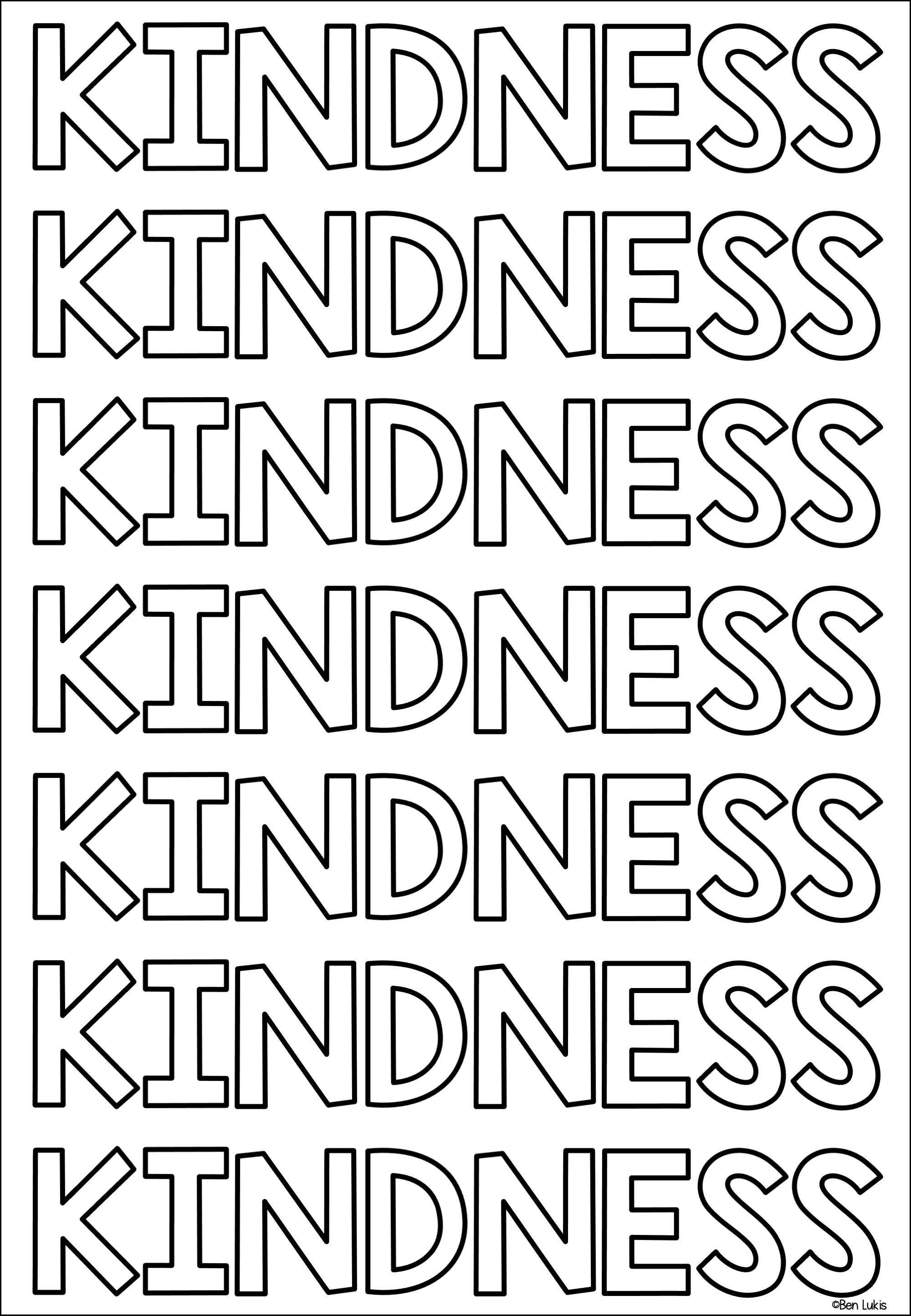 World Kindness Day Coloring Pages, Printable Kids Activity, Digital ...