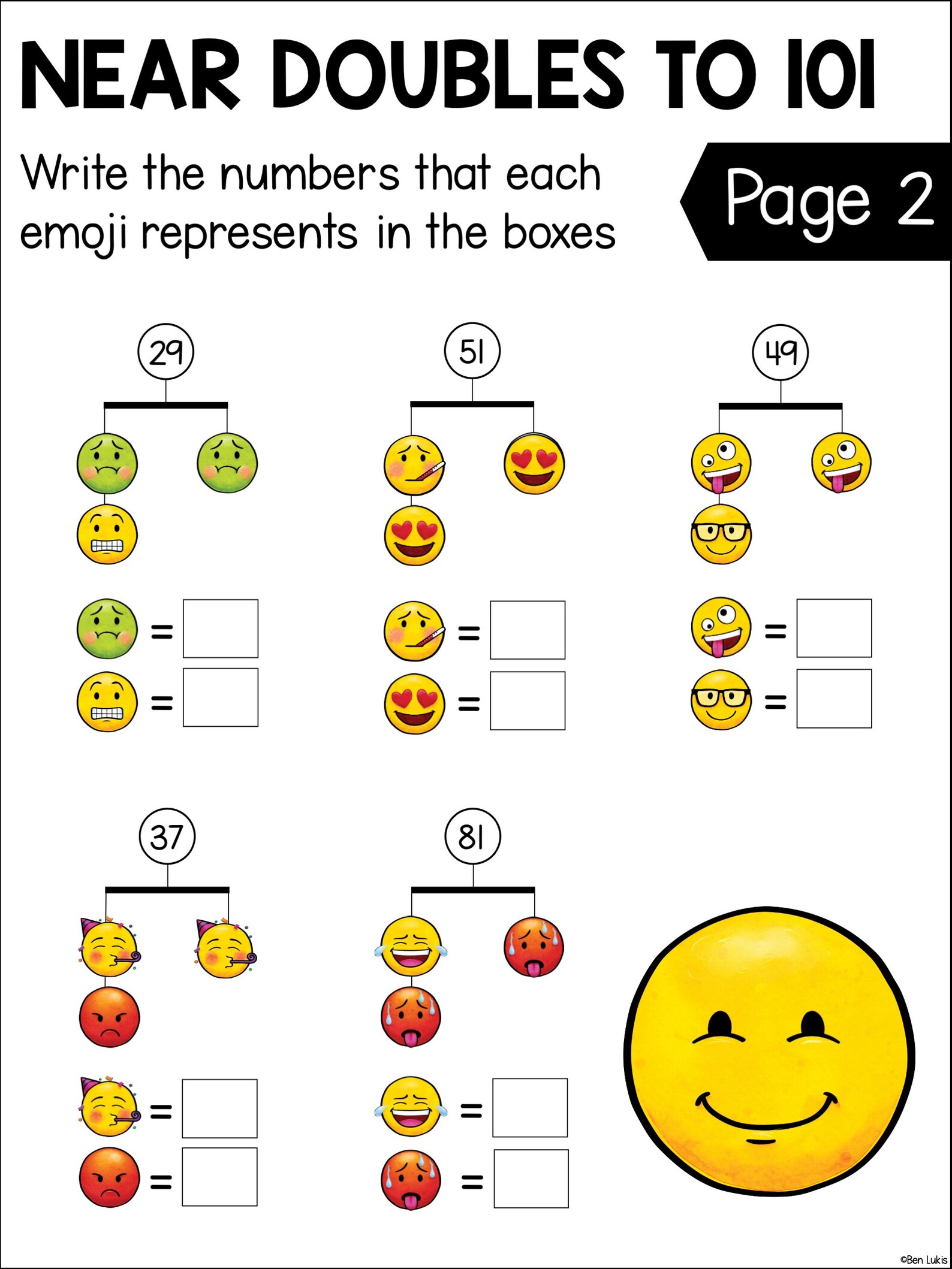 Near Doubles Math Facts Worksheets Early Algebra Math - Etsy
