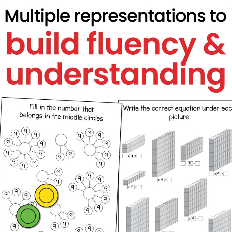 9 Times Table Multiplication Worksheets, Math Fluency Practice Sheets ...