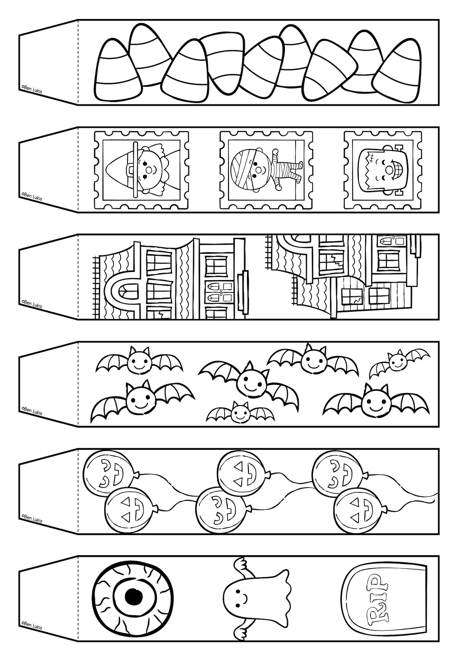 Halloween Paper Chain Craft, Halloween Coloring, Classroom Decor and ...