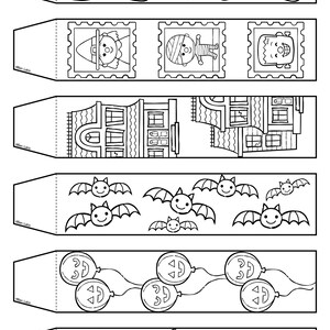 Halloween Paper Chain Craft, Halloween Coloring, Classroom Decor and ...