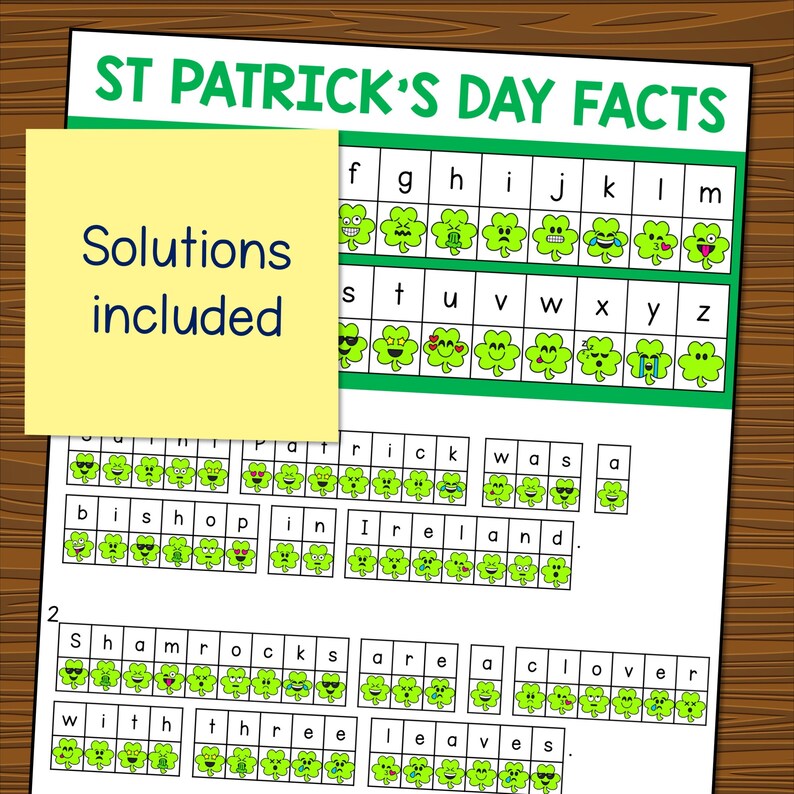 St Patrick's Day Emoji Crack the Code Puzzle Secret - Etsy