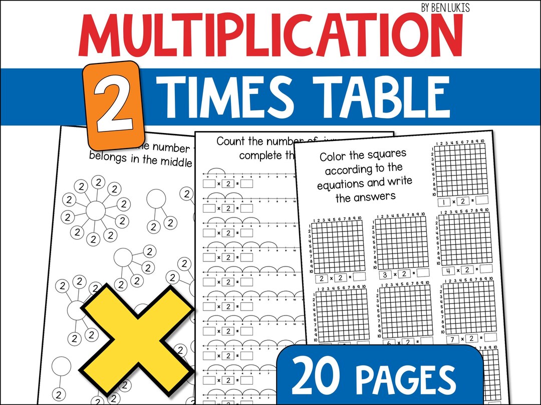 Multiplication Practice Worksheets for 2 Times Table, Printable ...