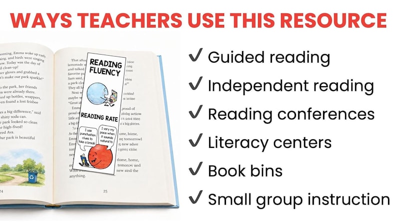 Reading Fluency Bookmarks for Kids | Printable Reading Strategy Visual ...