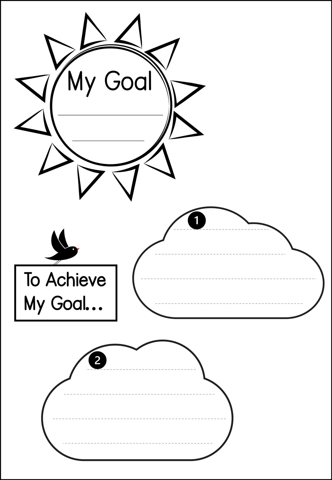 Goal Setting for Kids Student Learning Goal Sheets and - Etsy