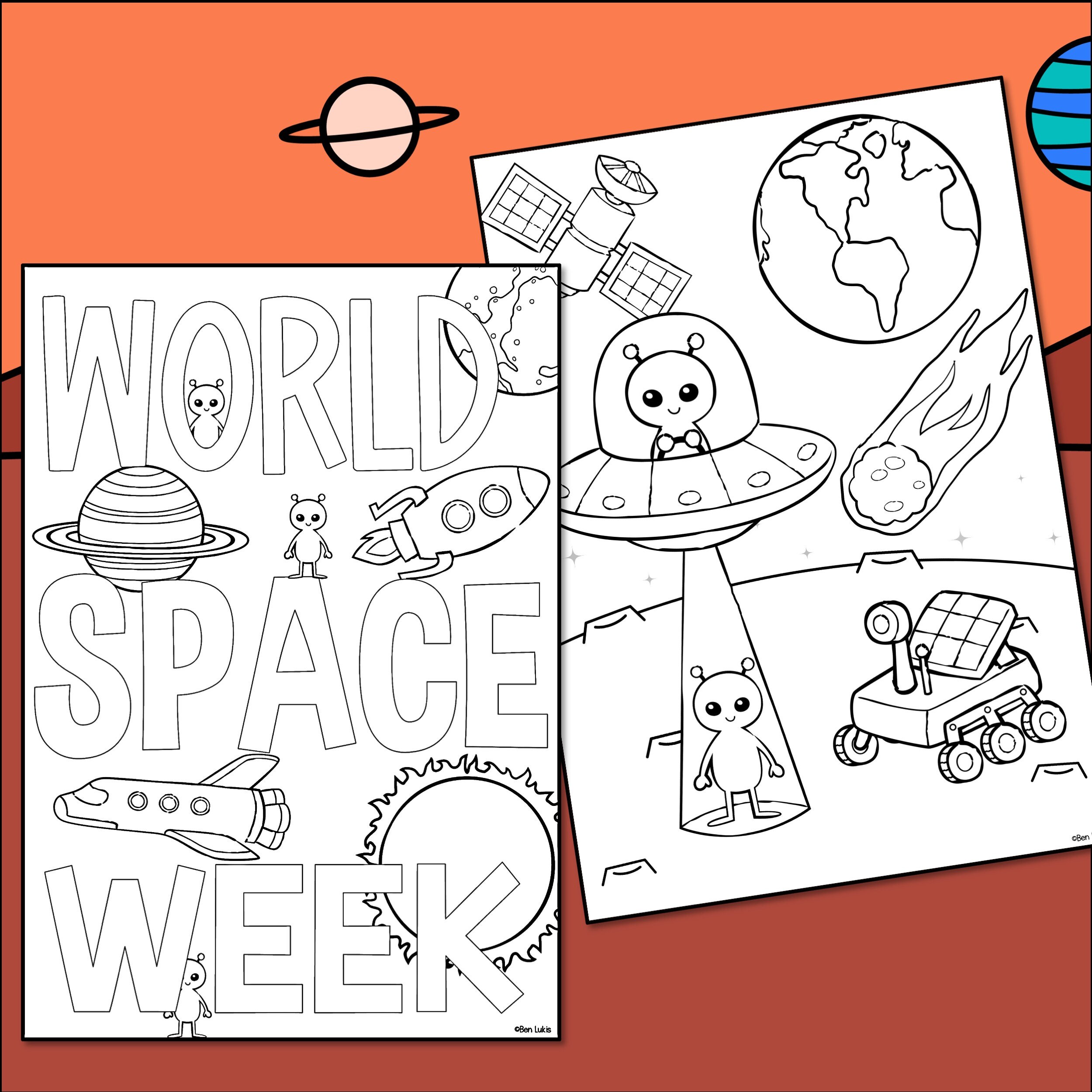 World Space Week Coloring Pages, Printable Kids Activity, Educational ...