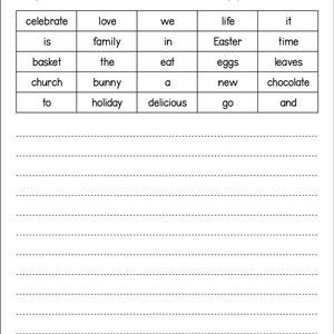 Writing Sentences With Words, Sentence Writing About Holidays ...