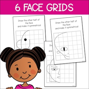Symmetry Faces Drawing Worksheets, Math Art Activity (printable PDF) - Etsy
