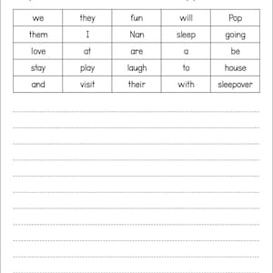 Building Sentences Using Words, Writing Sentences About Family ...