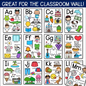 Alphabet Wall Posters, Classroom Decor (printable PDF Download) - Etsy