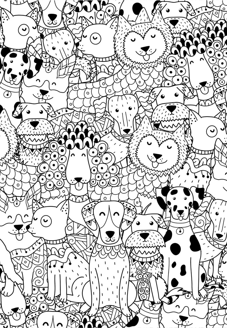 Animal Coloring Pages Printable Mindfulness and Relaxation - Etsy