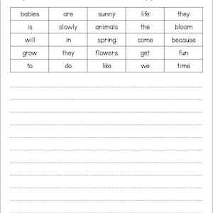 Building and Writing Sentences With Words About Seasons, Sentence ...