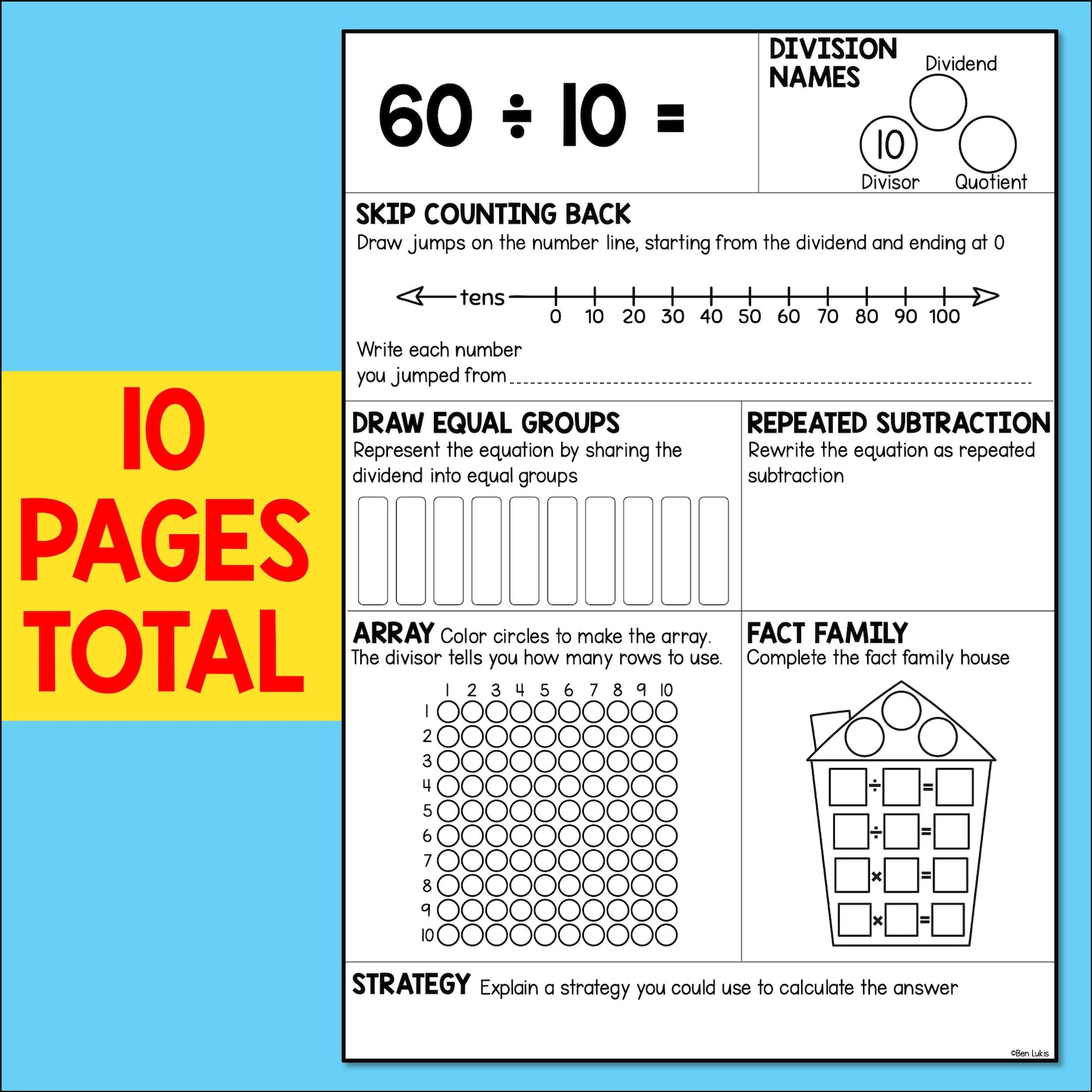 Divide by 10 Practice Math Worksheets, Division Equation of the Day ...
