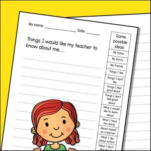 Things I Wish My Teacher Knew About Me, Back to School Writing Activity ...