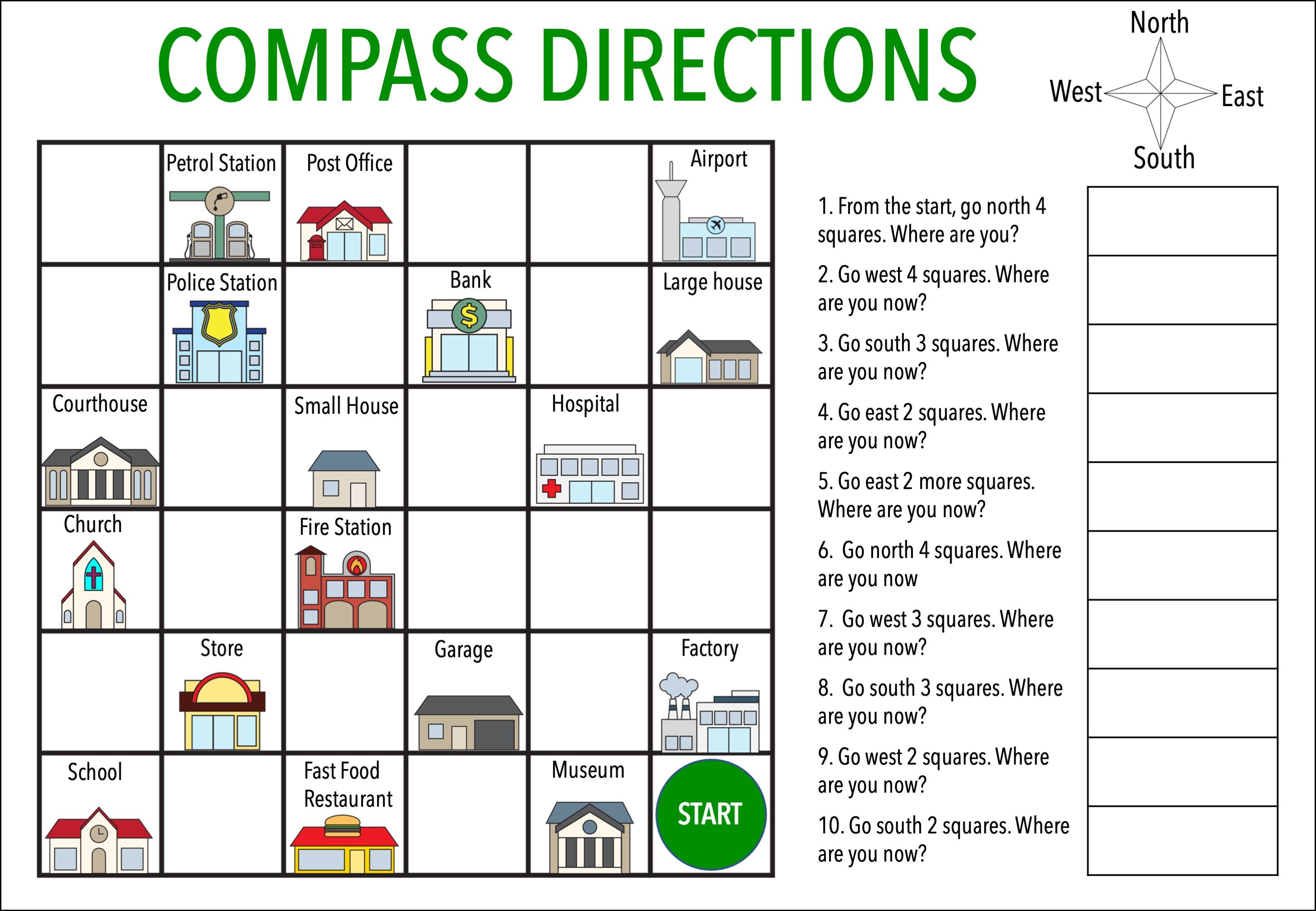Compass Rose Educational Posters Math Task Cards and - Etsy