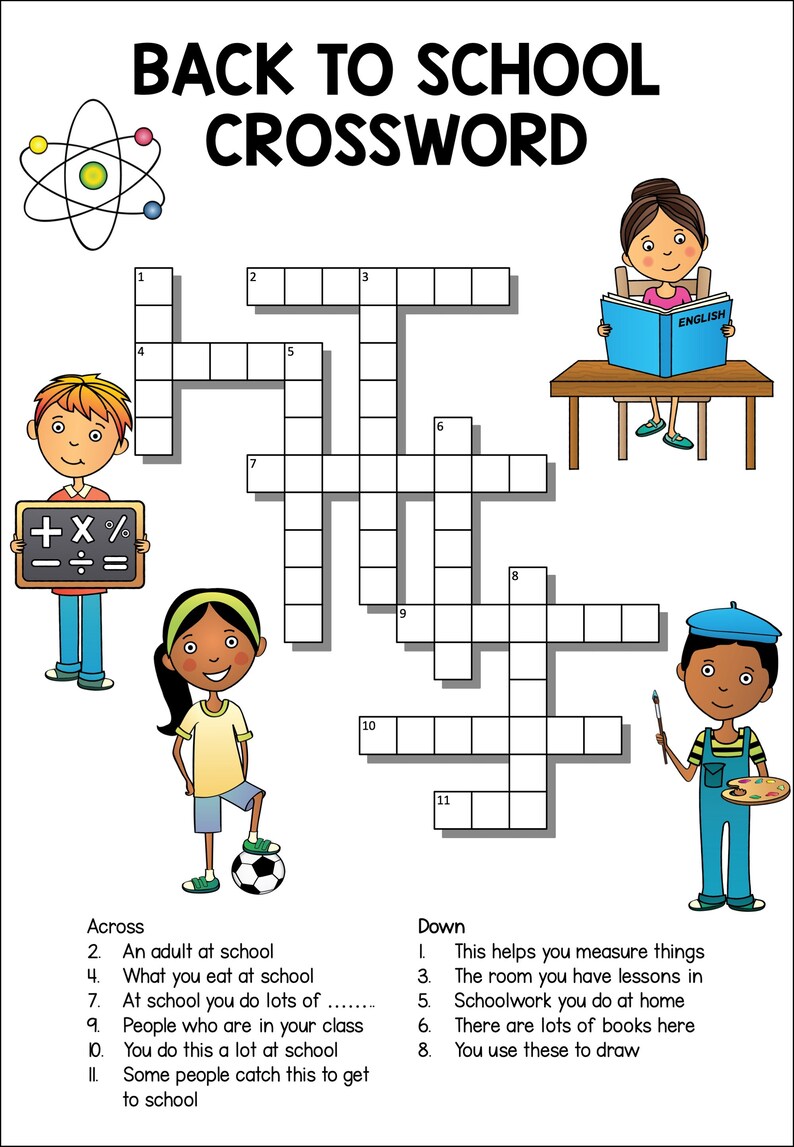 Back to School Activities Word Search Crossword Coloring - Etsy