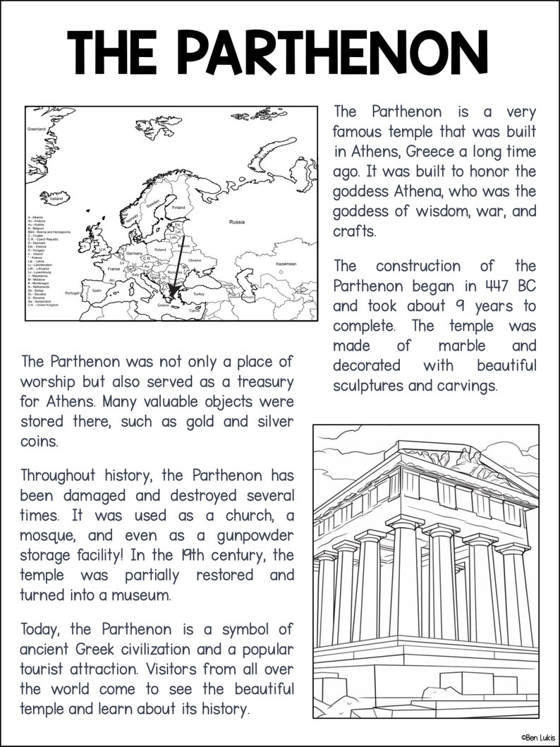 Landmarks of Europe, Geography Facts Information & Coloring Pages Big ...