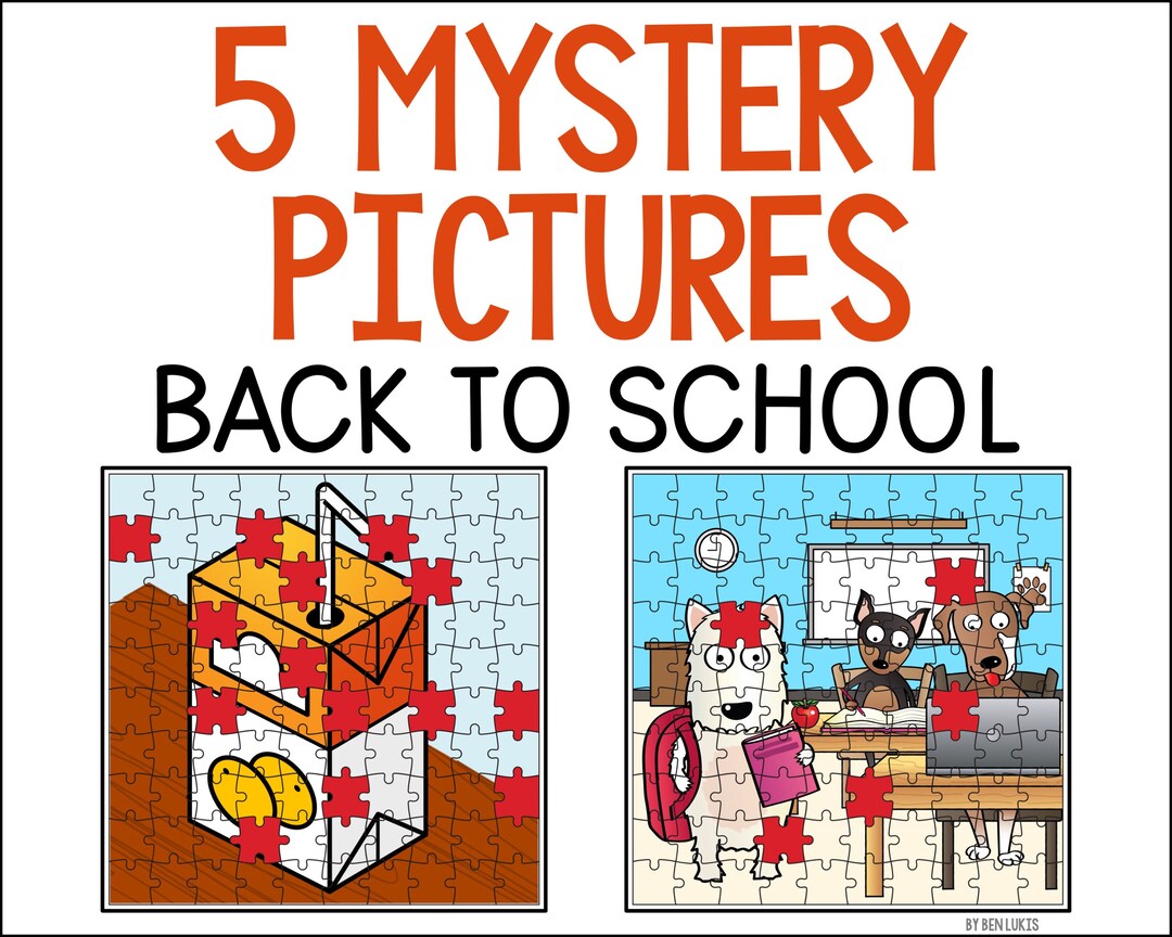 Back to School Mystery Picture Reveal Puzzles for Kids Images - Etsy
