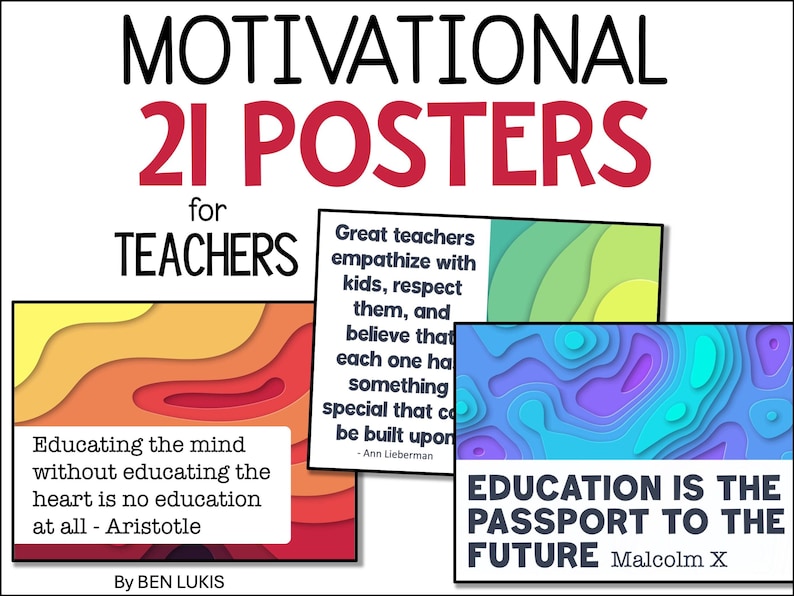 Motivational Quote Posters for Teachers, Staff Morale Boosters ...