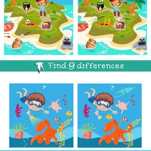 Spot the Difference Printable Activities, 30 Puzzles, Kids Challenge ...