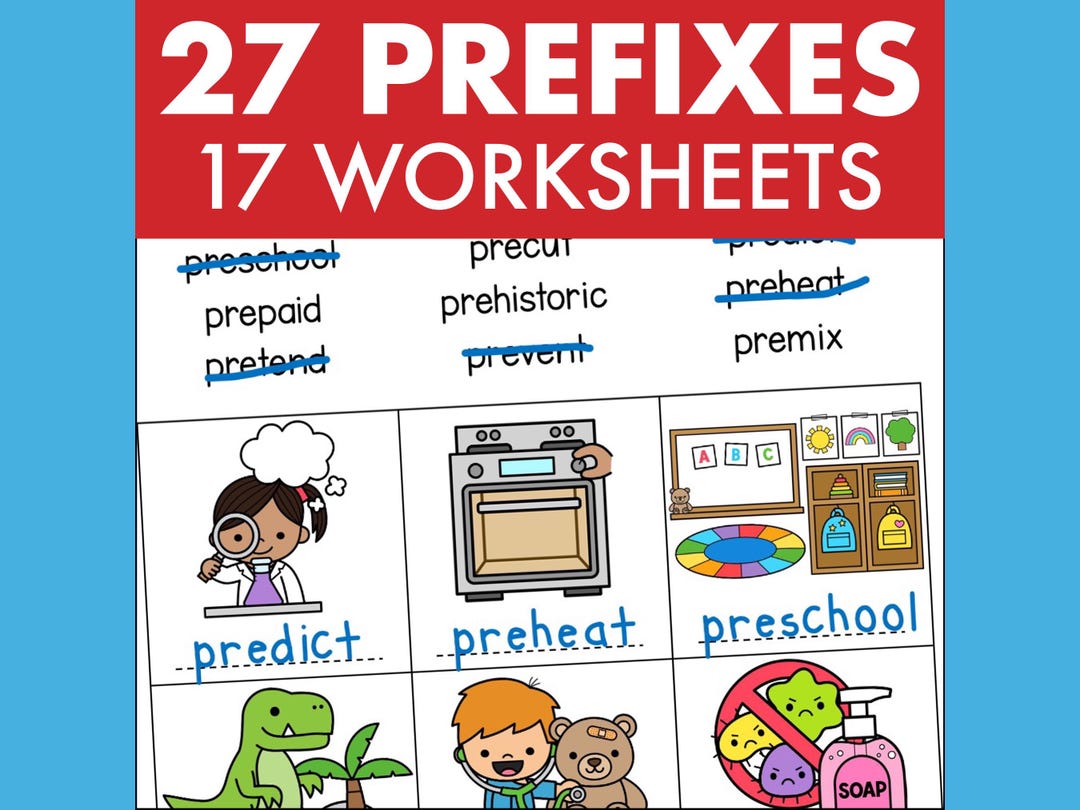 Prefix Word Matching Worksheets 2nd 3rd 4th Grade, 27 Prefixes ELA ...