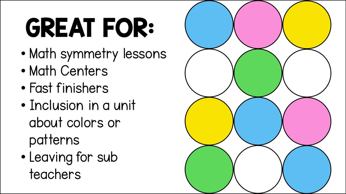 Symmetry Art Math Worksheets, Pattern Symmetry Drawing Activities for ...
