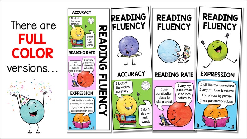 Reading Fluency Bookmarks for Kids, Printable Homeschool & Home Reading ...