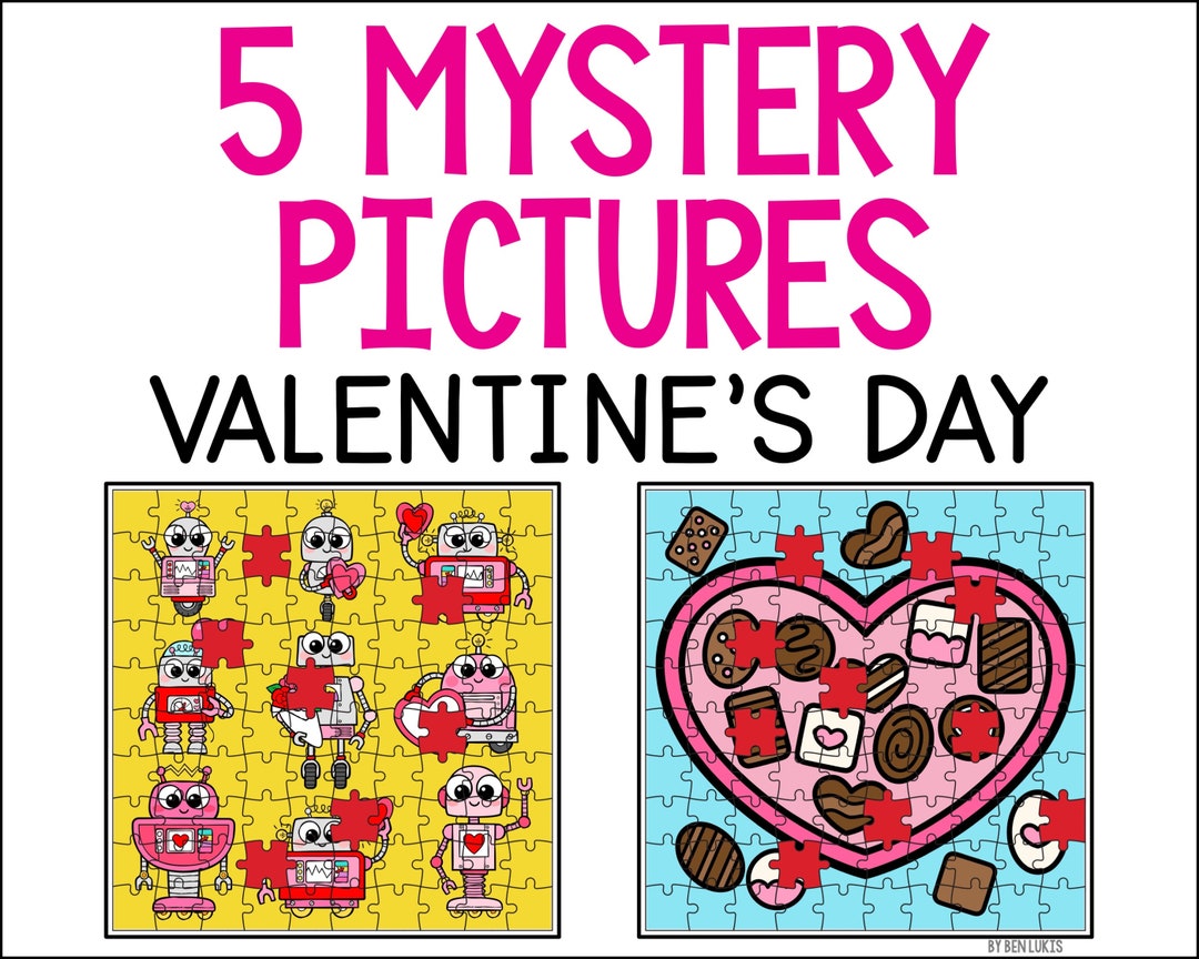 Valentine's Day Mystery Picture Reveal Puzzles for Kids - Etsy