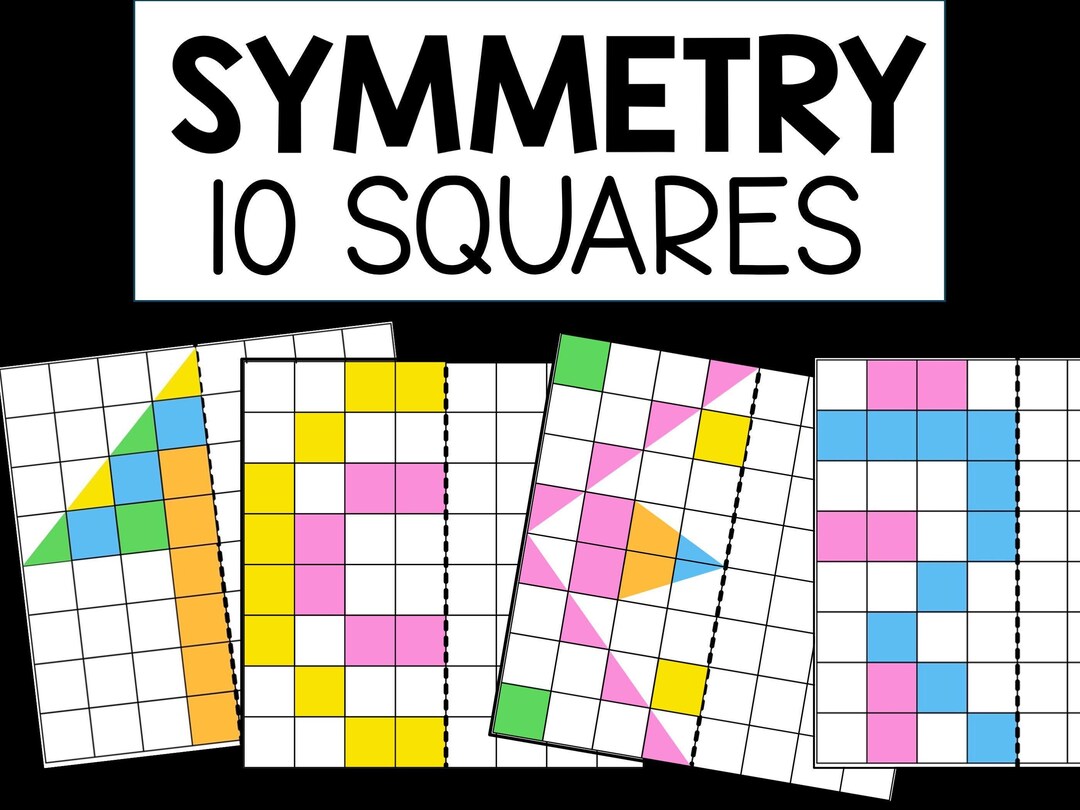 Symmetry Art and Math Worksheets, 10 Patterns to Copy and Draw ...