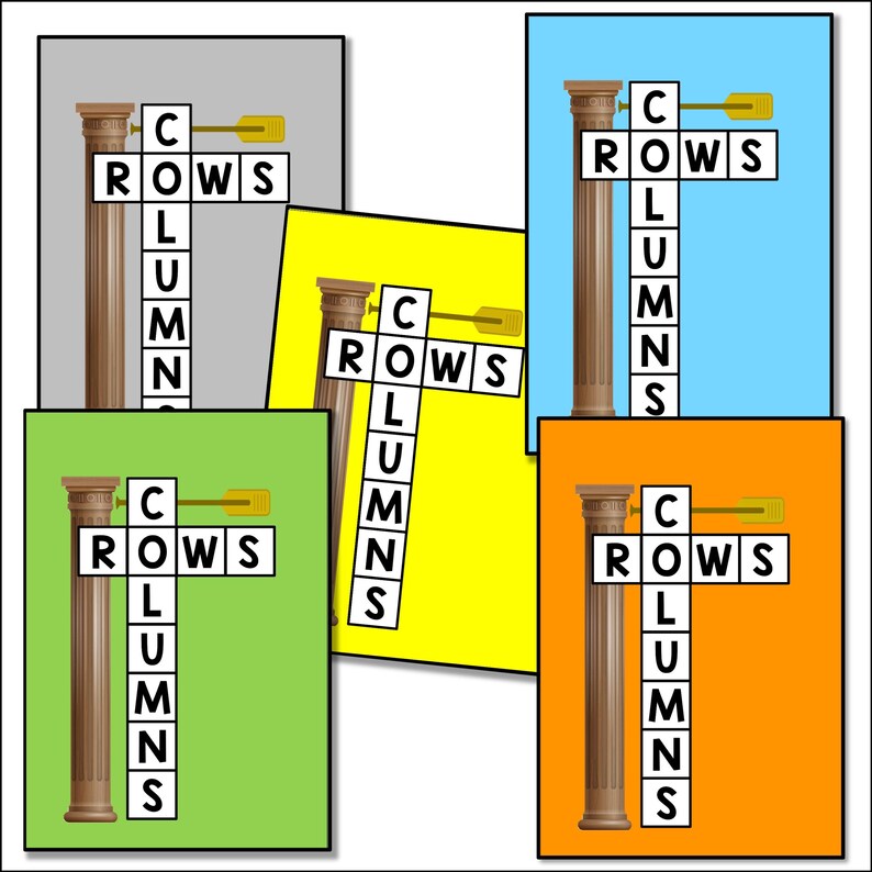 Rows & Columns Math Posters, Classroom and Homeschool Math Posters for ...