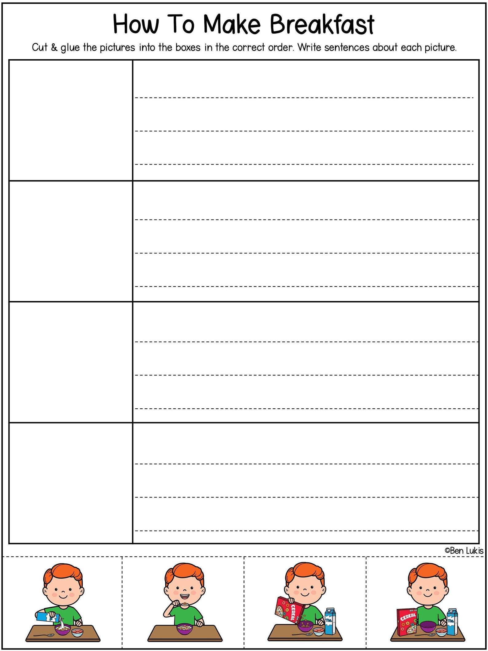 How to Make Breakfast Procedural Writing, Sequencing & Sentence Writing ...