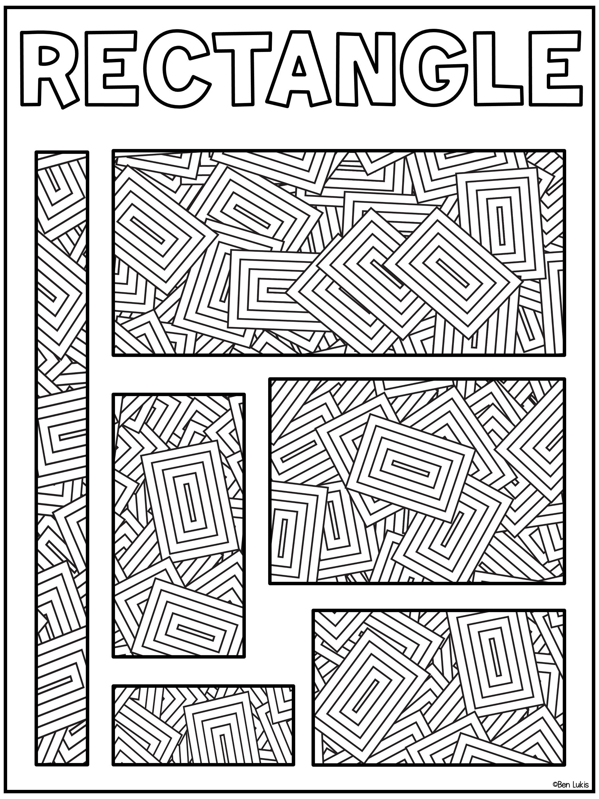 2D Shapes Printable Coloring Pages for Kids, Educational Shapes ...