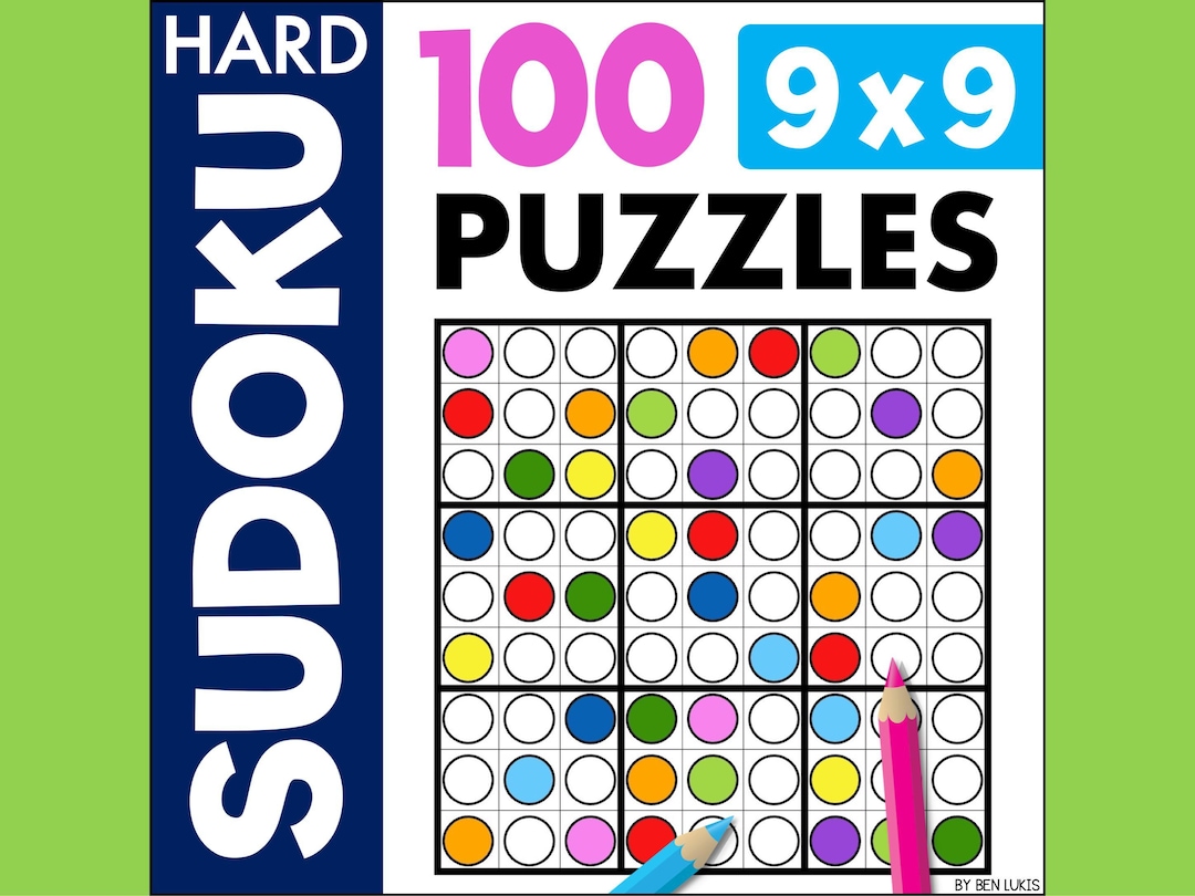 100 Sudoku Puzzles Coloring Book, Kids 9x9 Grid Games (printable PDF ...
