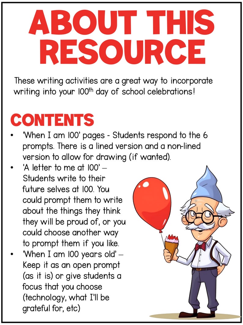 When I Am 100 Years Old Writing Pages & Ideas, What If I Were 100 Years ...