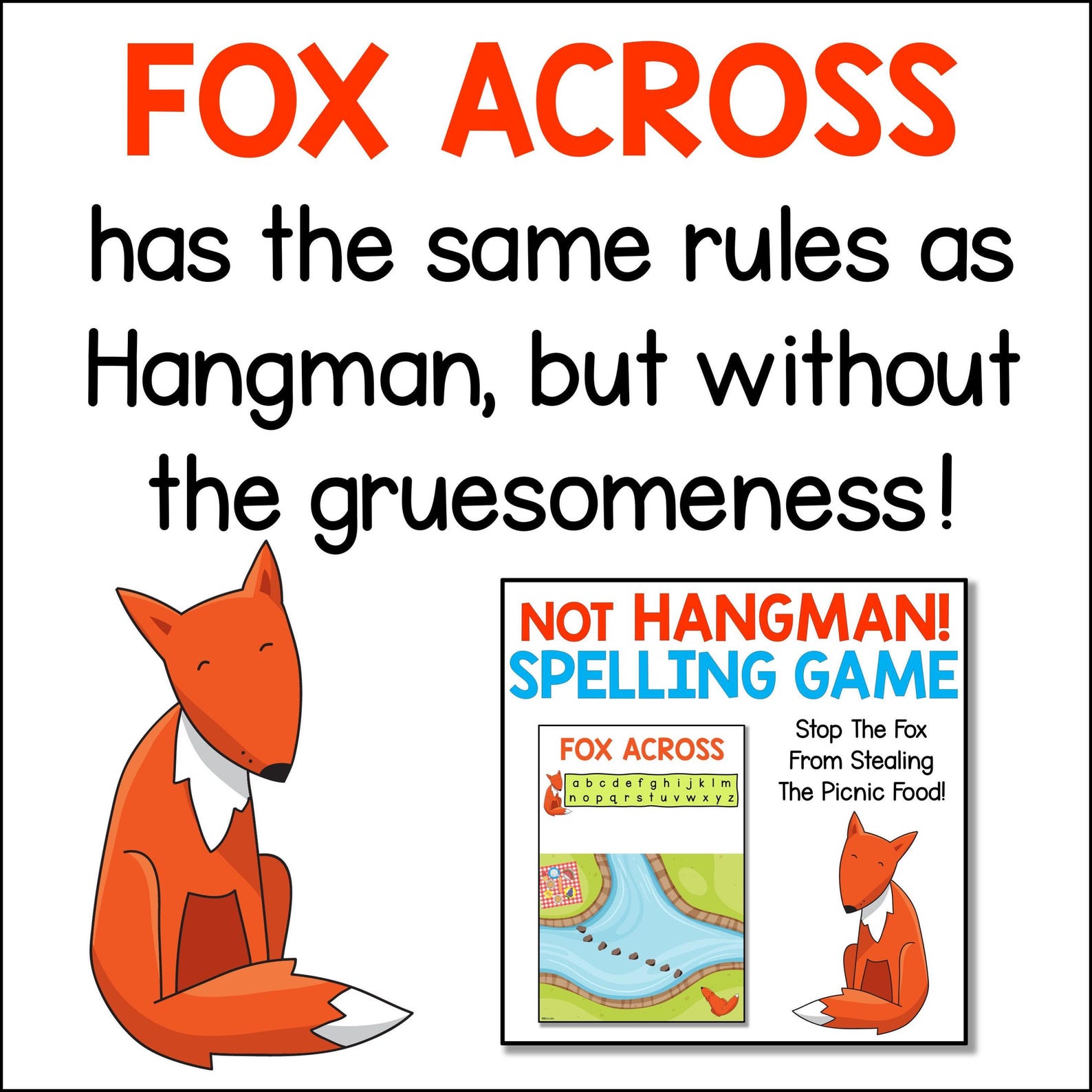 Hangman Alternative Spelling Game, Fun Spelling Activity, Fox Across ...