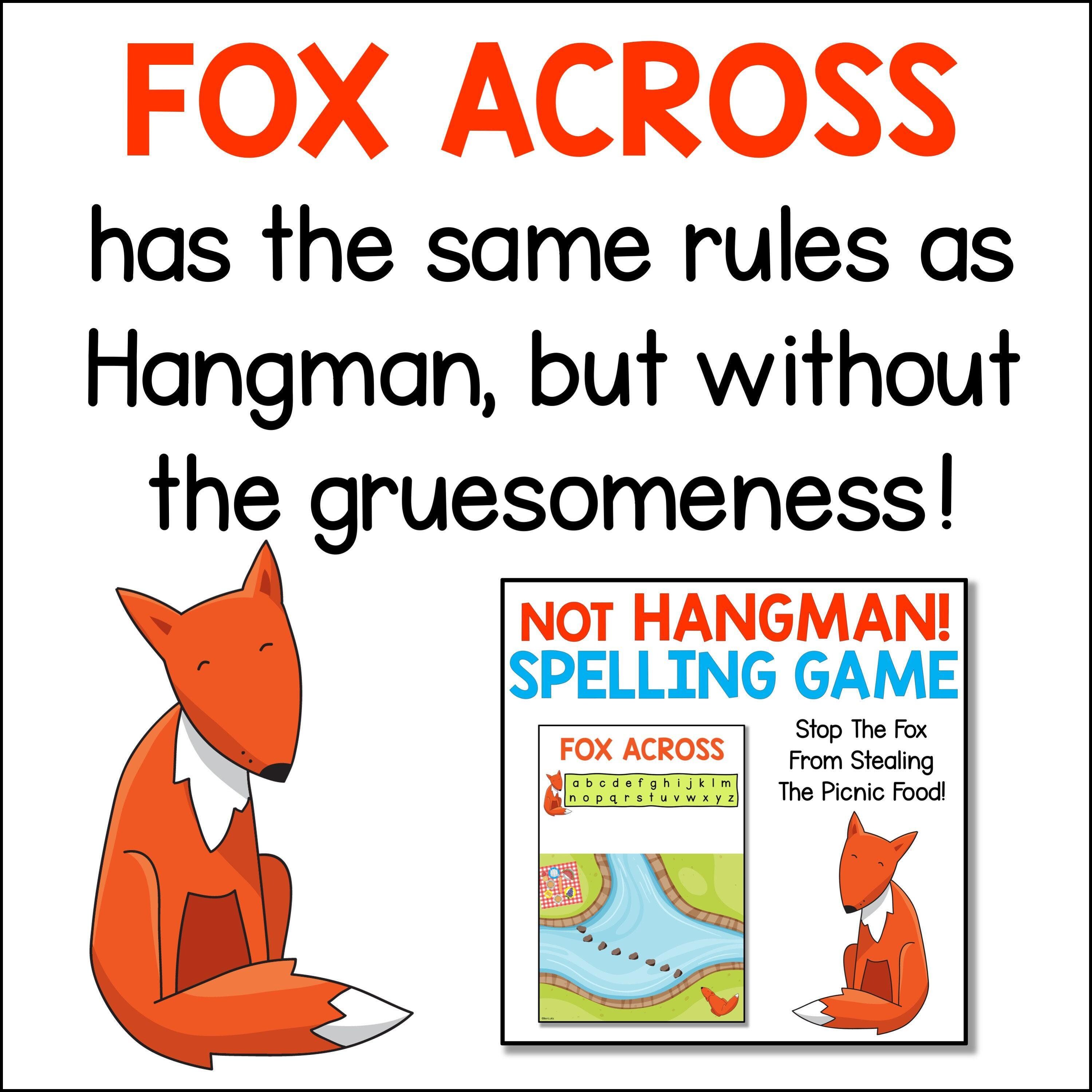 Hangman Alternative Spelling Game, Fun Spelling Activity, Fox Across ...