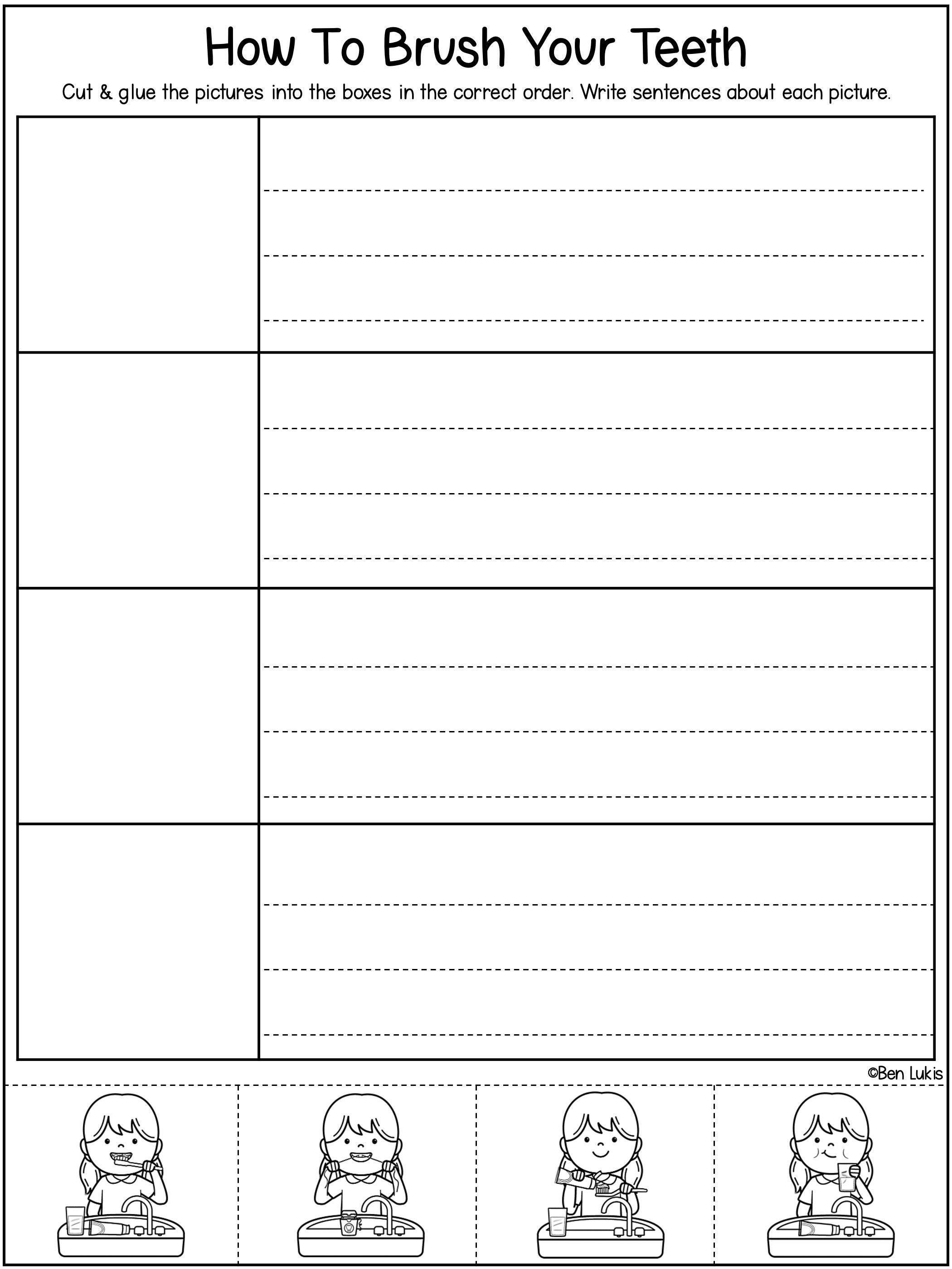 How to Brush Your Teeth Procedural Writing, Sequencing & Sentence ...
