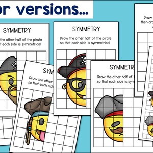 Pirate Symmetry Art and Math Worksheets, Pirate Drawing Geometry ...
