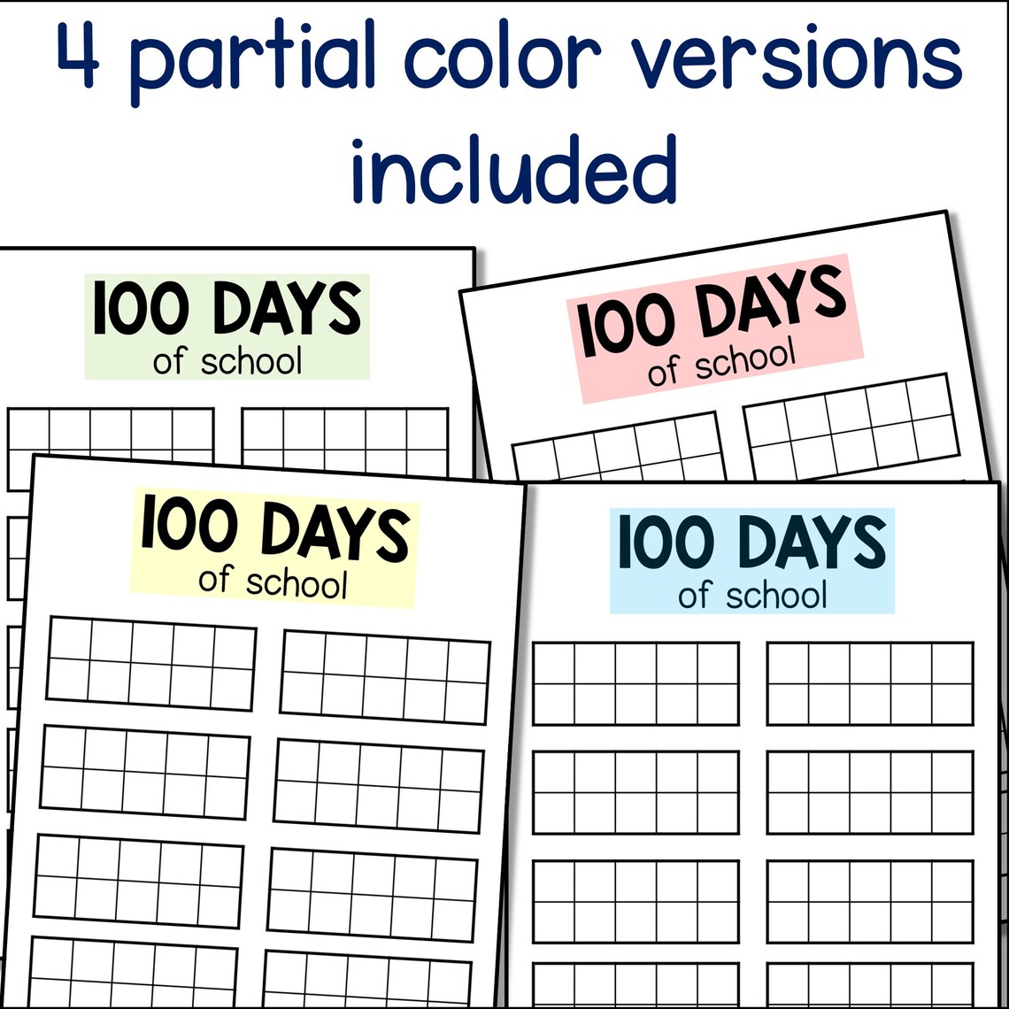 100 Days of School Countdown Posters, 100th Day of School Math Counting ...