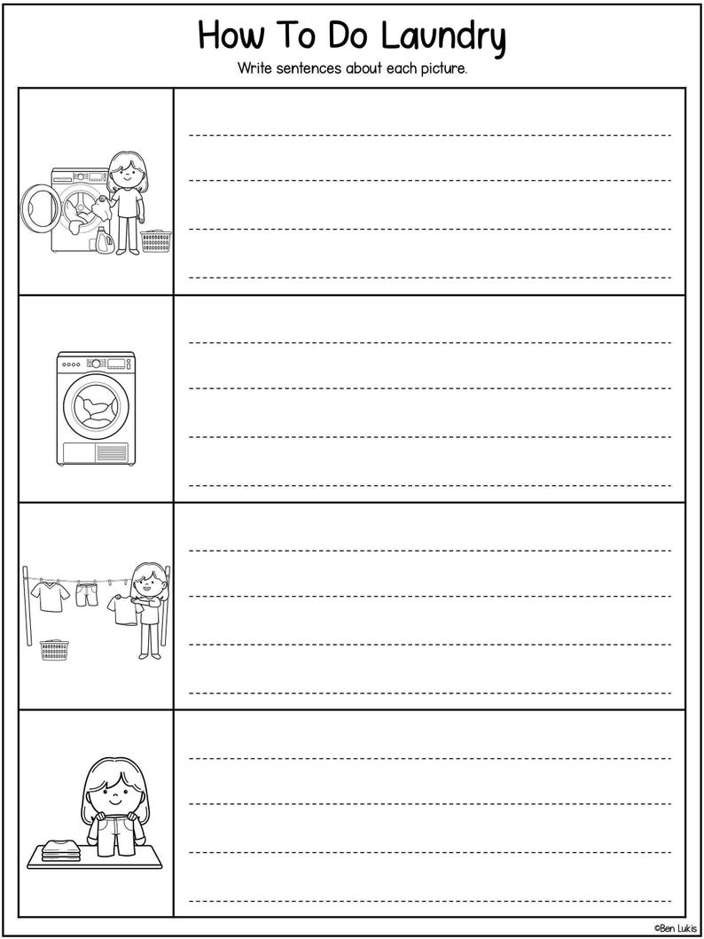 How to Do Laundry Procedural Writing, Sequencing & Sentence Writing ...