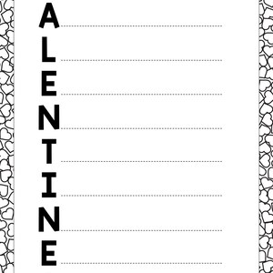 Valentine's Day Acrostic Poem Templates, Kids Writing Activity ...