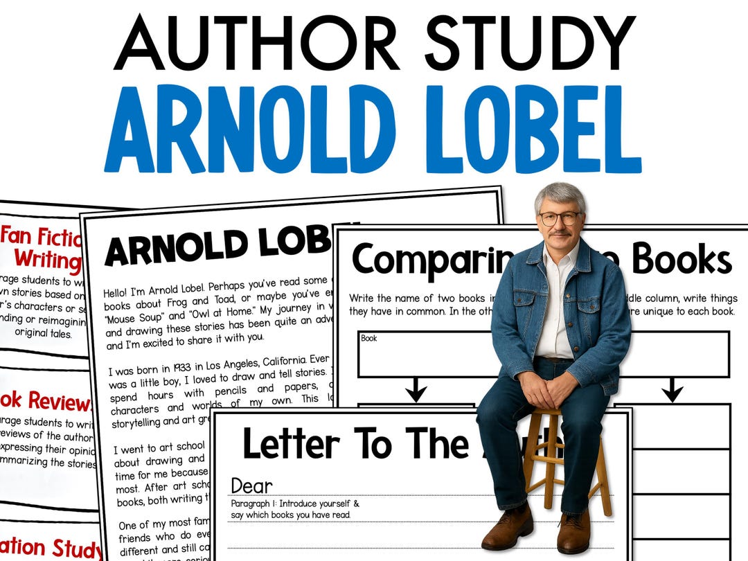 Arnold Lobel Author Study, Frog and Toad Activities (PDF) - Etsy