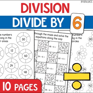 Division Worksheet Printable, Divide by 6 Activity Sheets, 3rd Grade ...