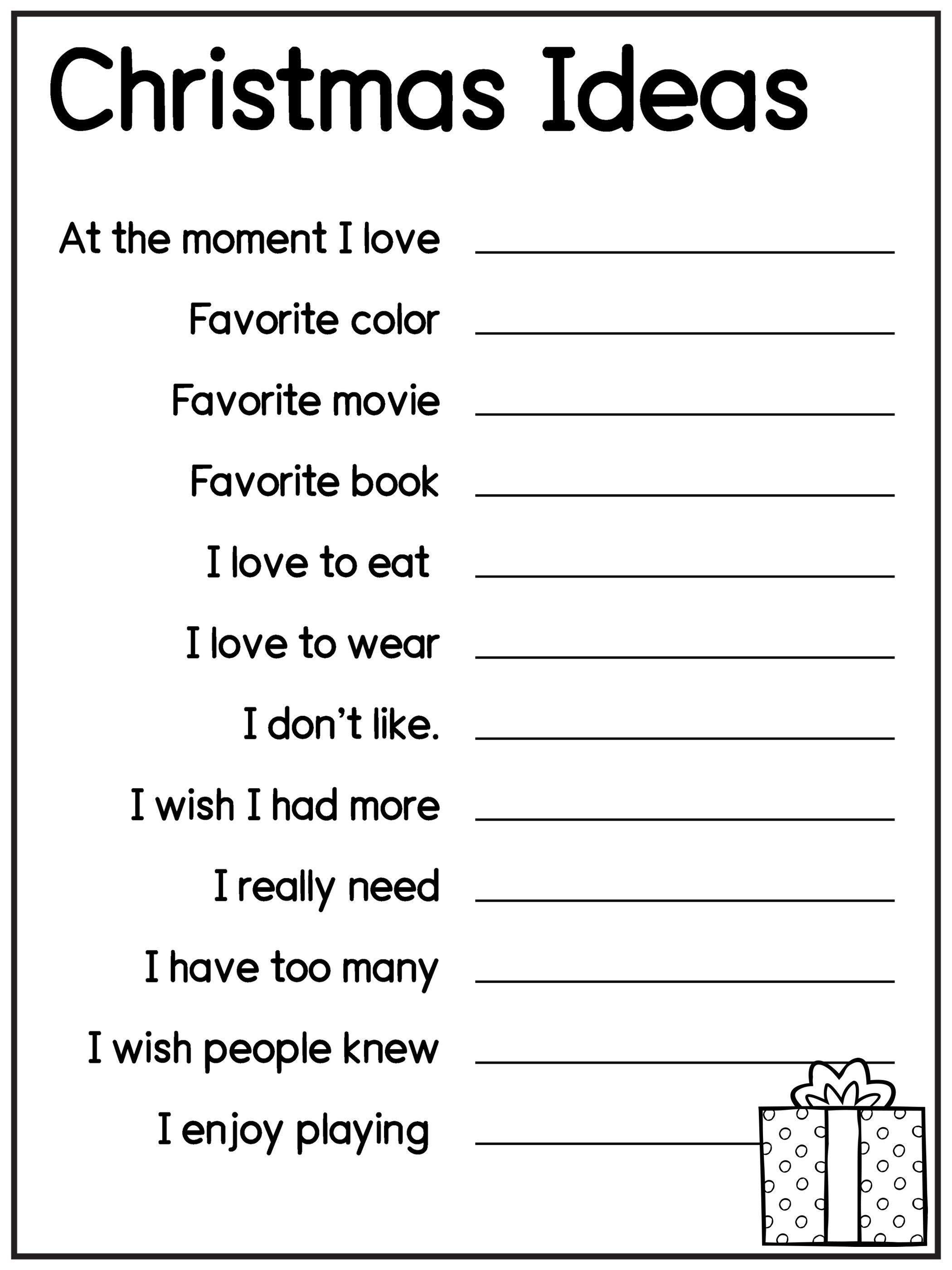 Christmas Wish List Writing Templates for Kids, Santa Wishlist Pages ...