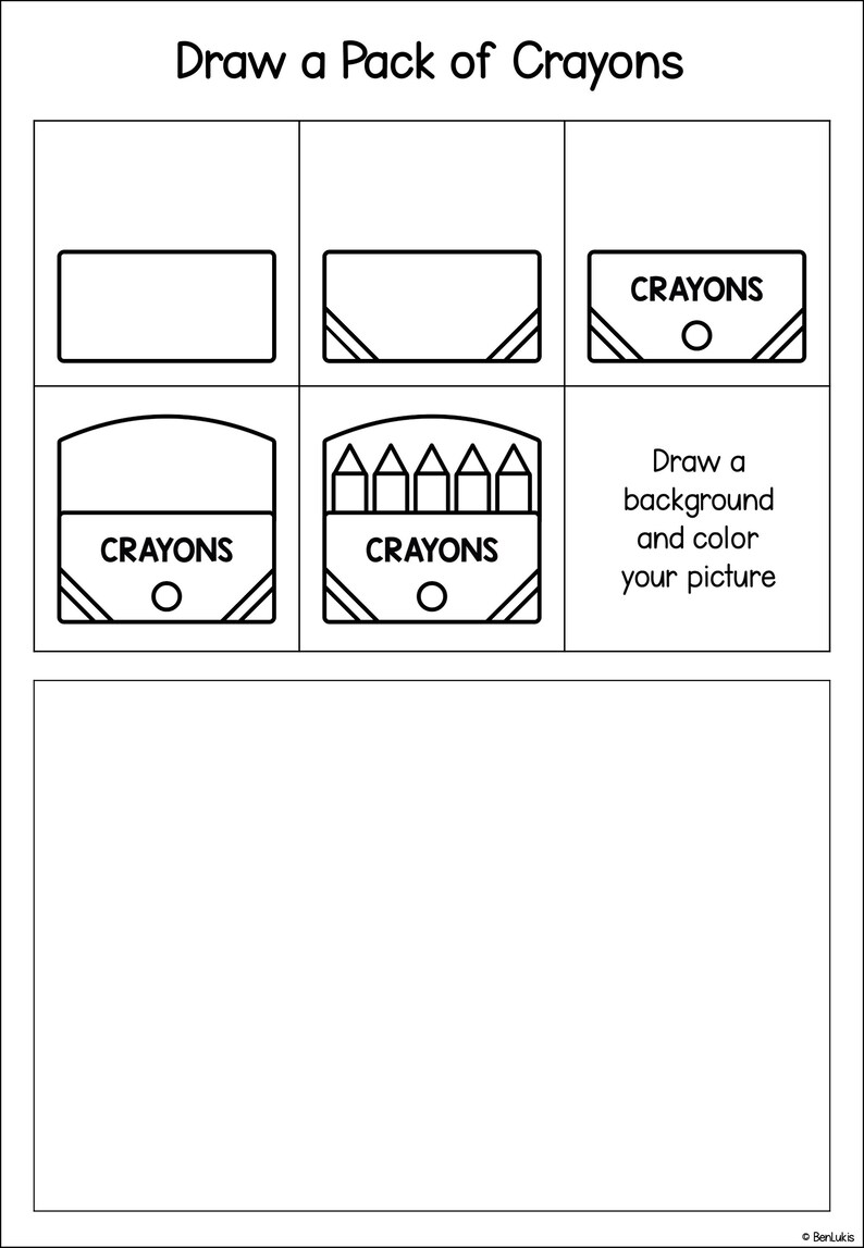 Back to School Directed Drawing Worksheets With Step by Step Drawing ...
