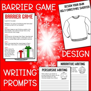 Ugly Christmas Sweater Word Search, Xmas Writing Prompts, Math ...