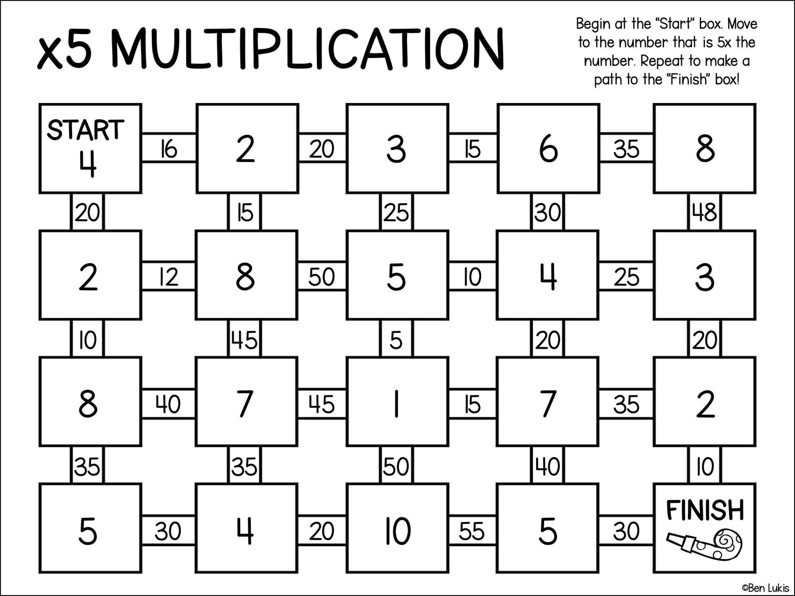 Multiplication Fact Mazes, Times Tables Math Activities for Kids ...