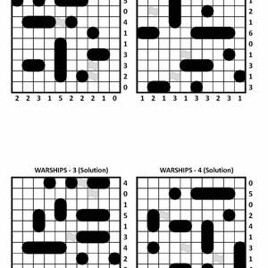 Printable Battleship Puzzles, 160 Logic Games, Printable Brain Teasers ...